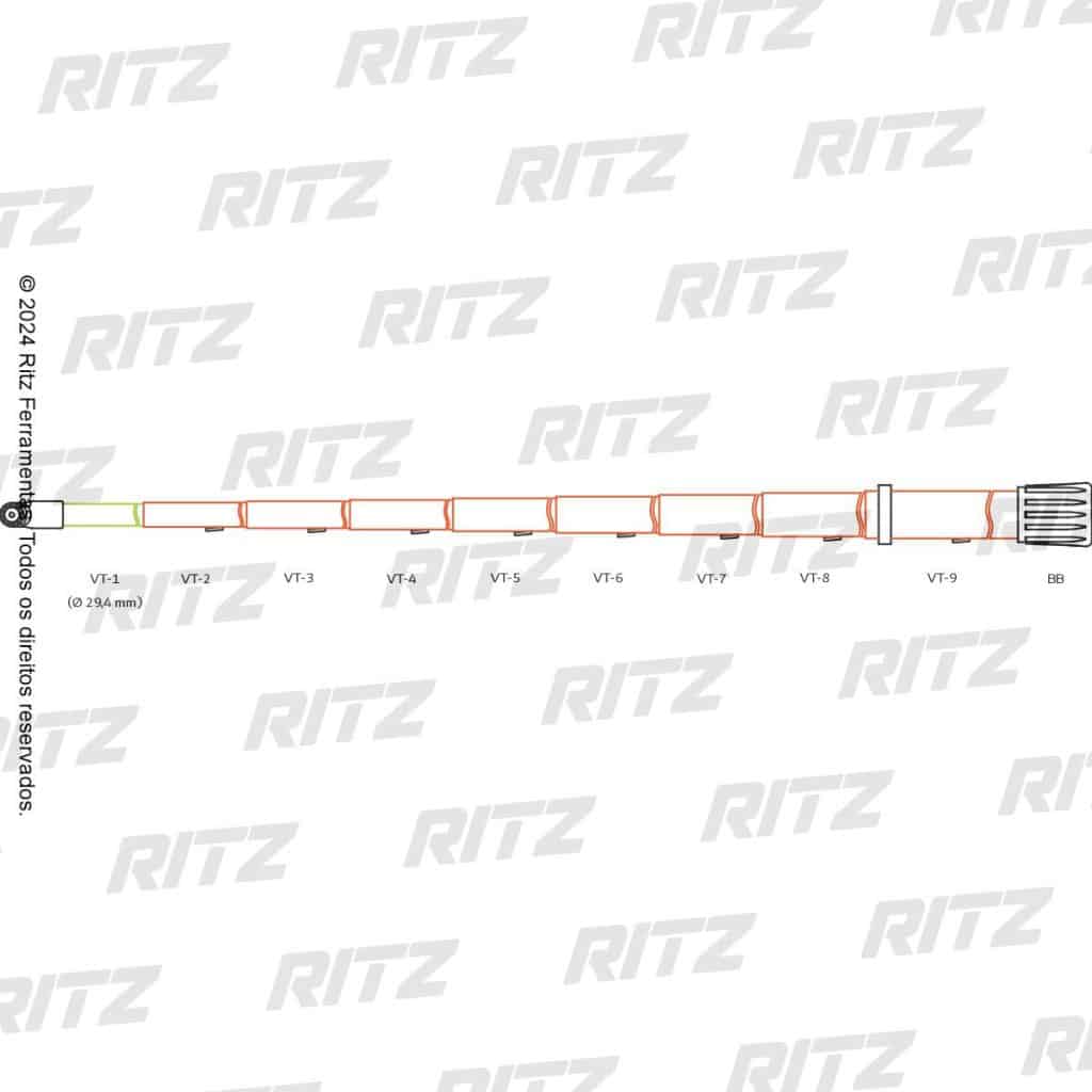 Vara de Manobra Telescópica VTT seção triangular RITZGLAS